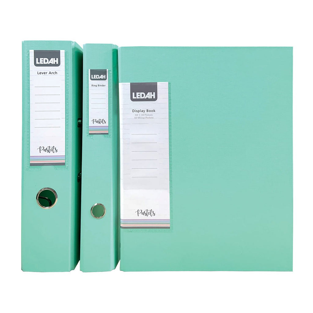 Ledah Binder Pastel Green A4 Lever Arch | Files & Folders — Discount Office