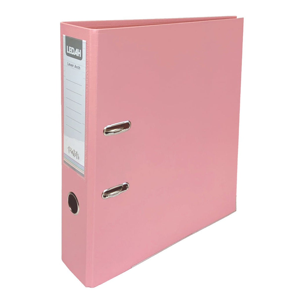Ledah Binder Pastel Pink A4 Lever Arch | Files & Folders — Discount Office