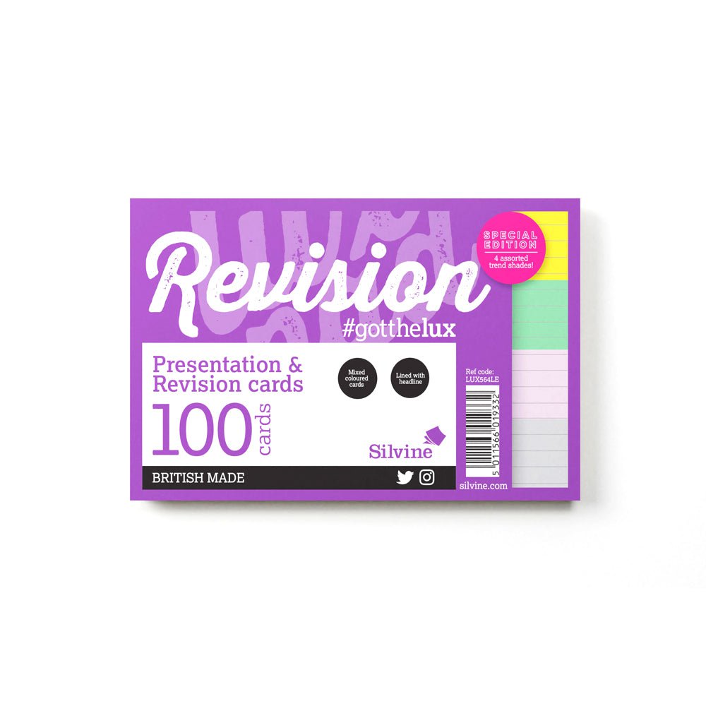 Luxpad 6" x 4" Fashion Colours Revision Presentation and Revision Card ...
