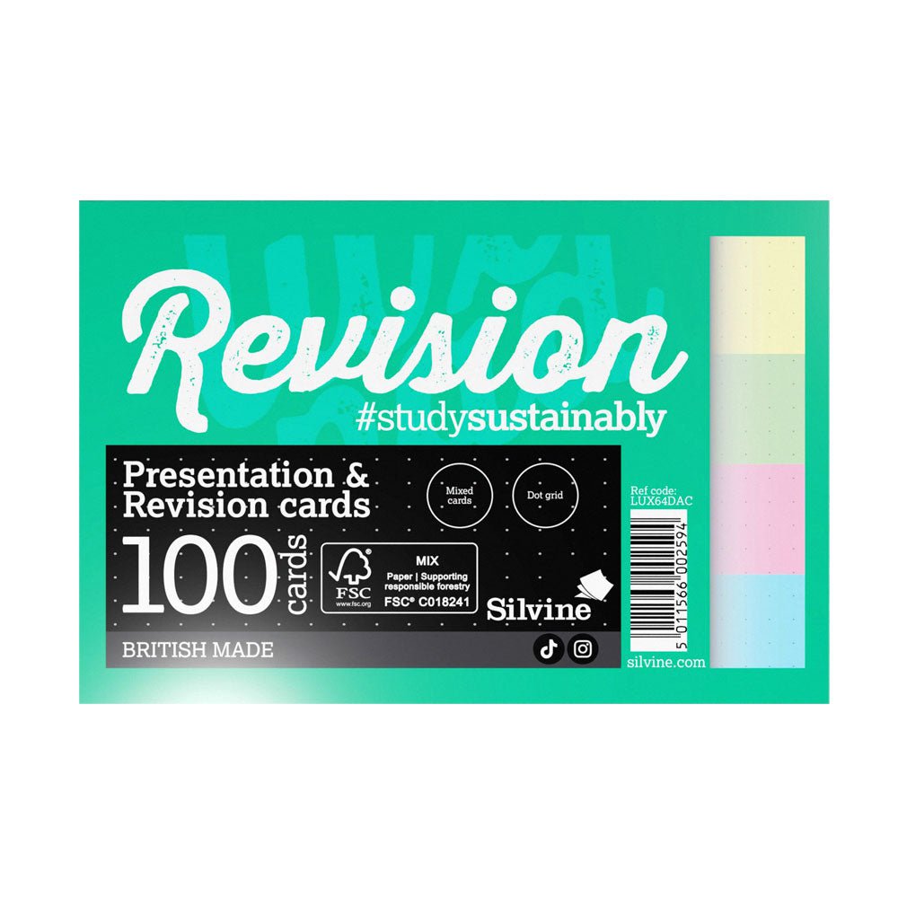 Luxpad Recycled Revision and Presentation Cards Dot Grid 6x4 100 Cards ...