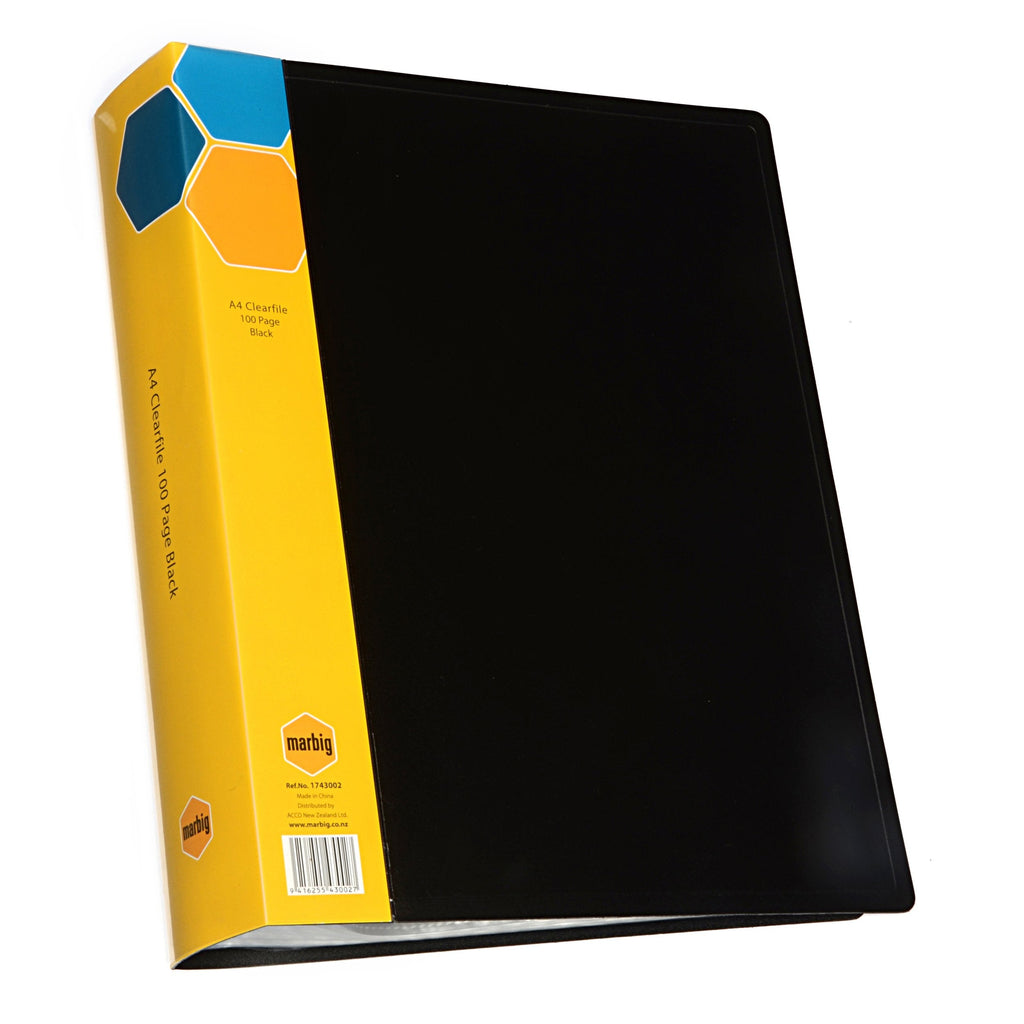 Marbig A4 Display Book 100 Pocket Black | Display Books — Discount Office