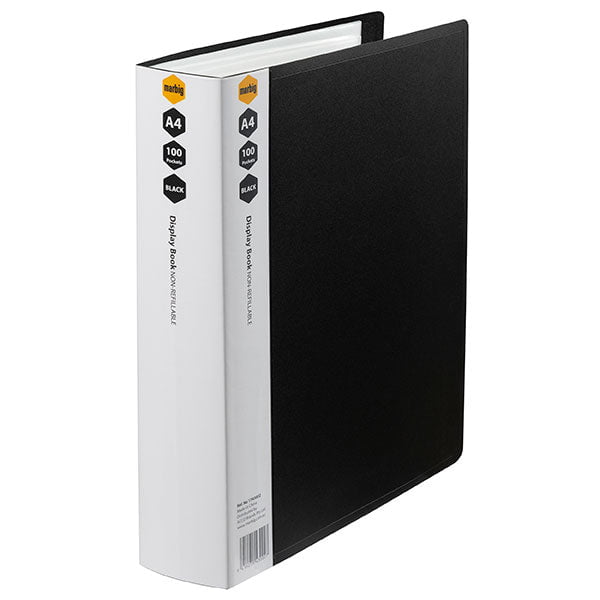 Marbig A4 Display Book 100 Pocket Black | Display Books — Discount Office