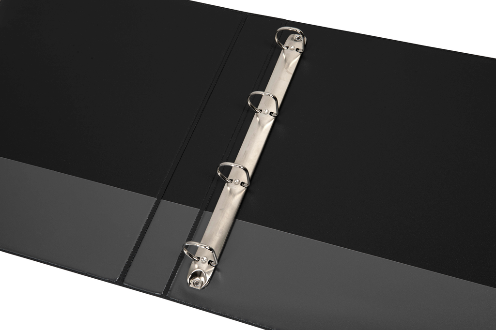Marbig A4 Insert Cover Ring Binder, 25mm 4 D Rings, Black | Marbig ...