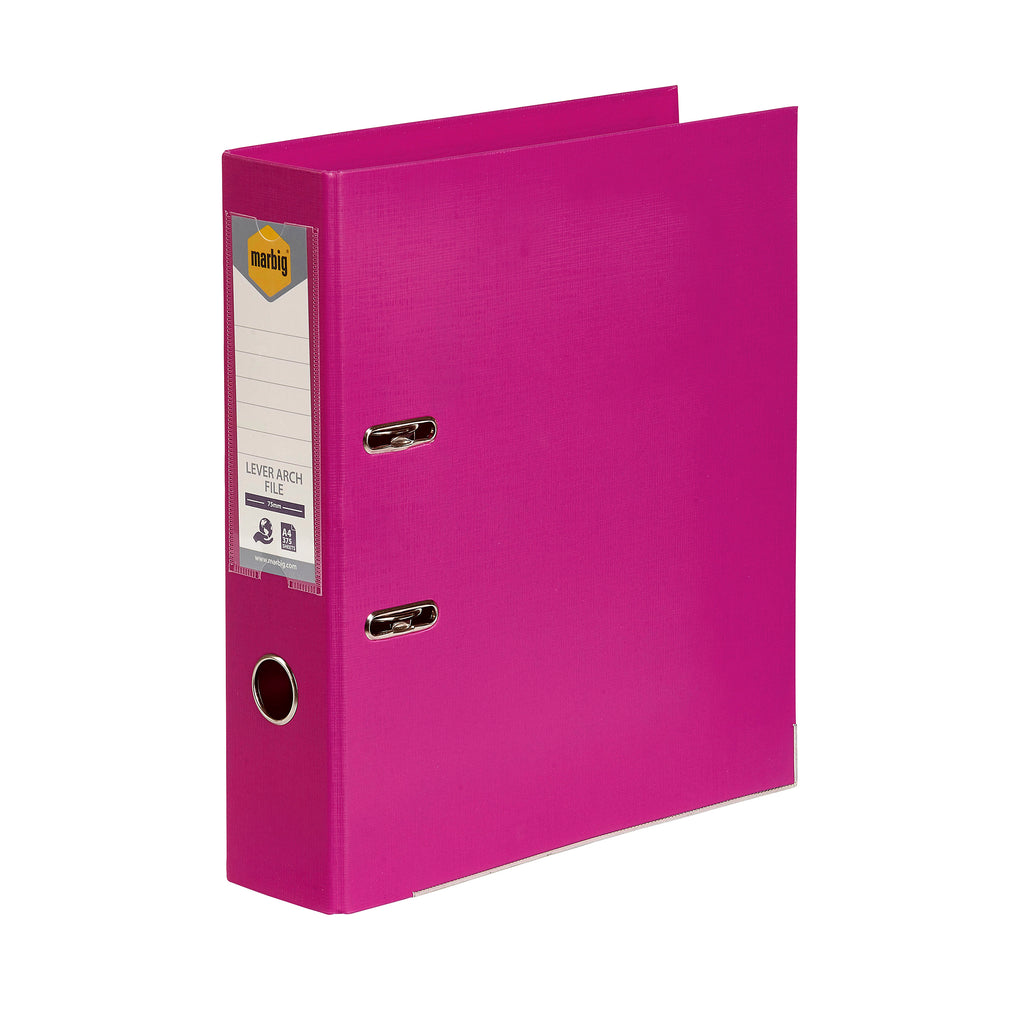 Marbig A4 Polyethylene (PE) Lever Arch File With Linen Finish Cover Pi ...