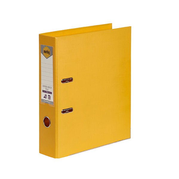 Marbig A4 Polyethylene (PE) Lever Arch File With Linen Finish Cover Ye ...