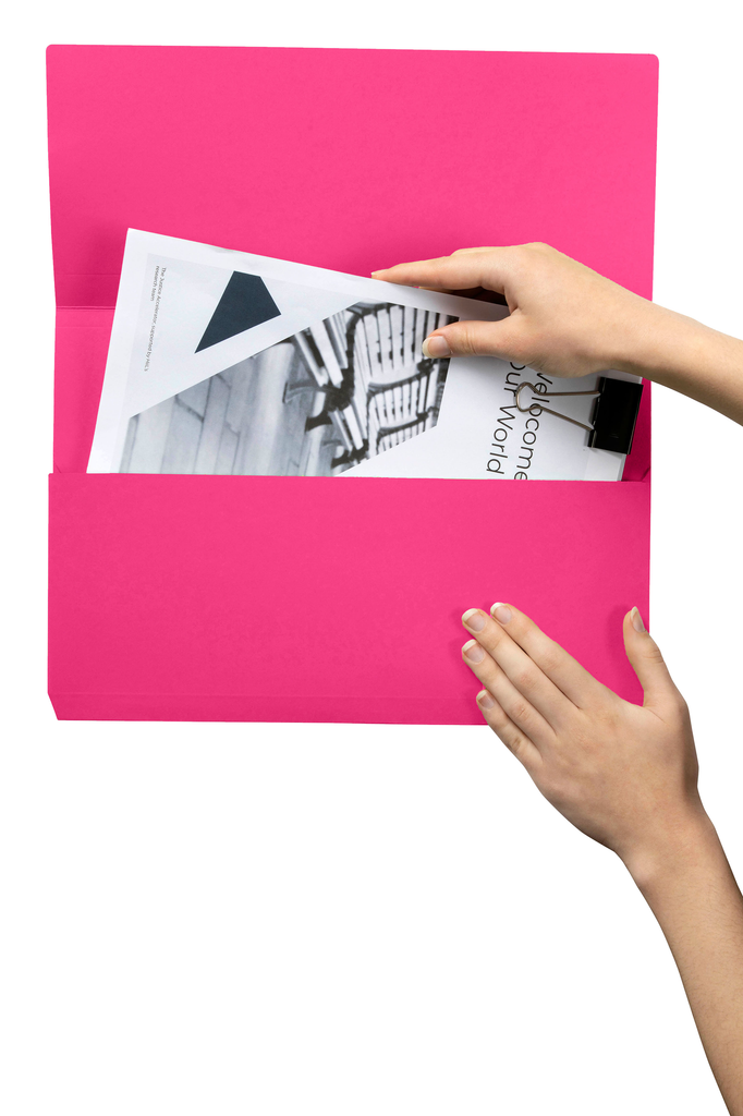 Marbig Foolscap Cardboard Document Wallet, 30mm Gusset, Pink, Pack of ...