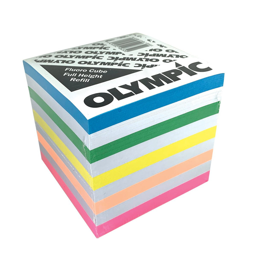 Memo Cube Fluro Full Height Refill | Desktop Essentials — Discount Office