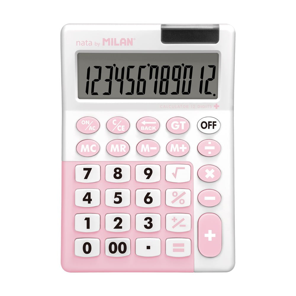 Milan 12 Digit Antibacterial Desk Calculator Pink | Calculators ...