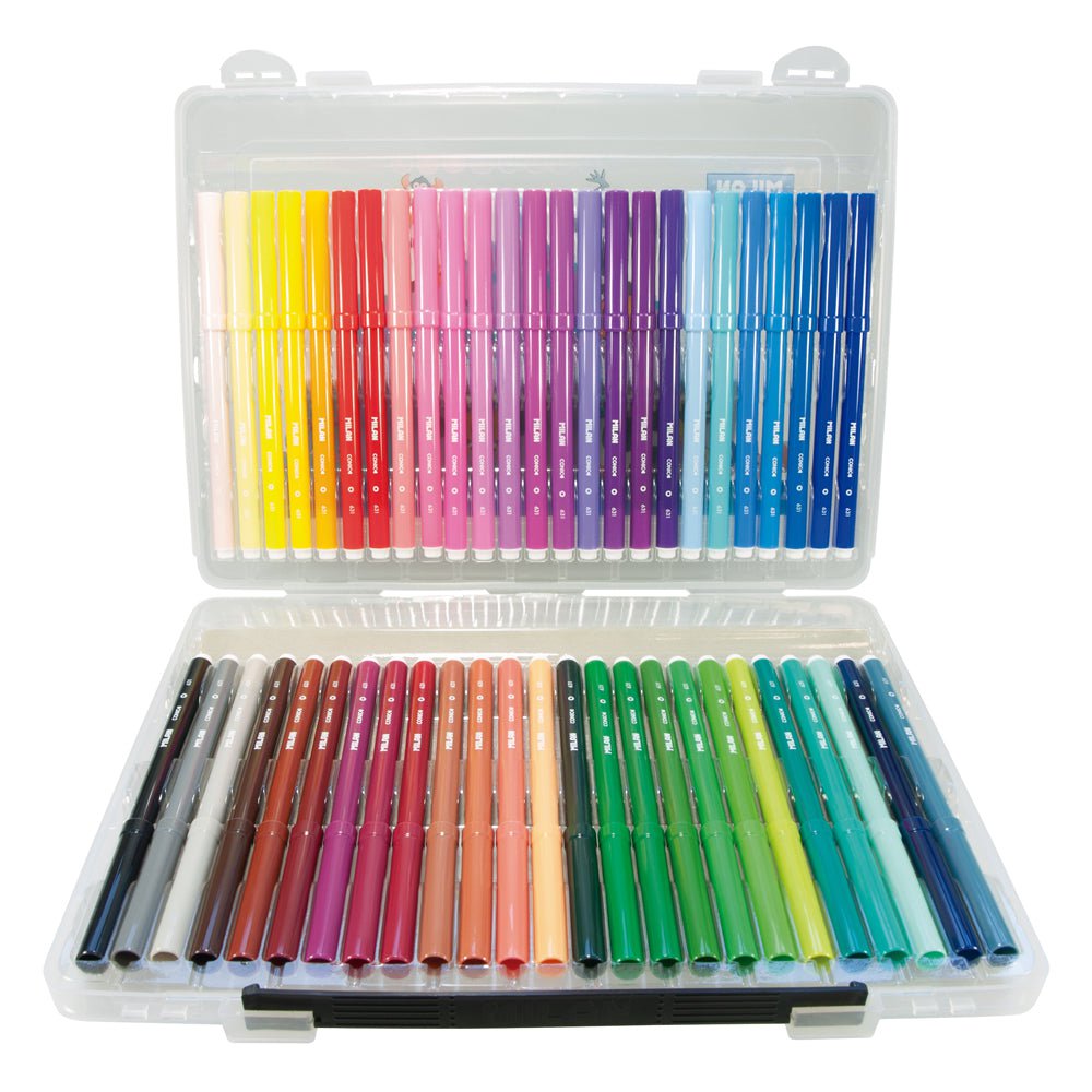 Milan Conic Tip Assorted Colour Fibre Pens in Hard Case 50's pack ...