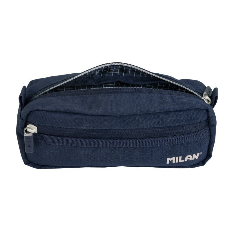 Milan Pencil Case Rectangular 2 Zip 1918 Series Navy Blue | Milan ...