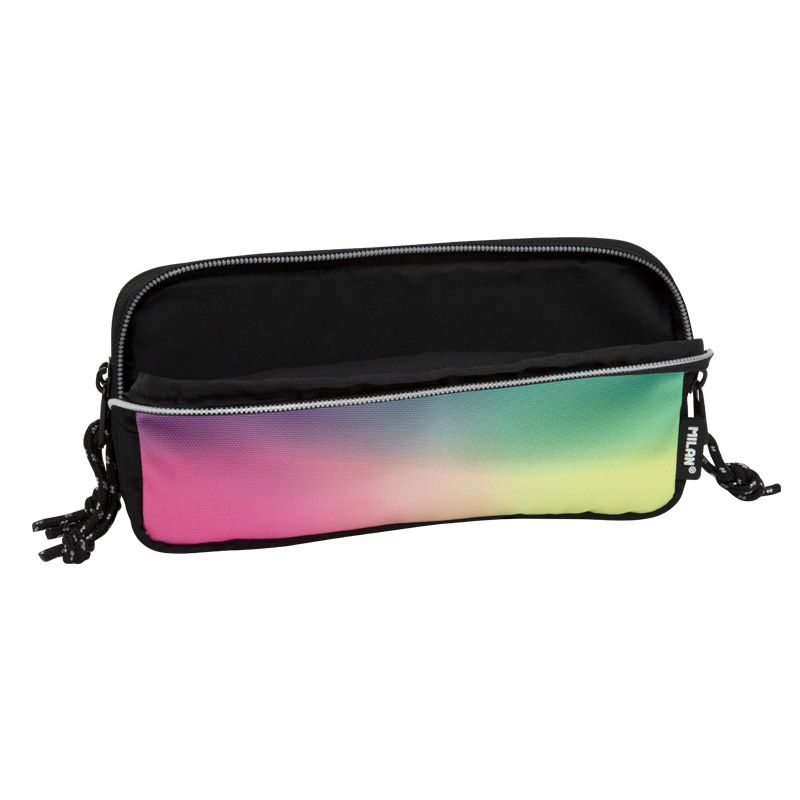 Milan Pencil Case Rectangular 3 Zip Sunset Series Black | Milan ...