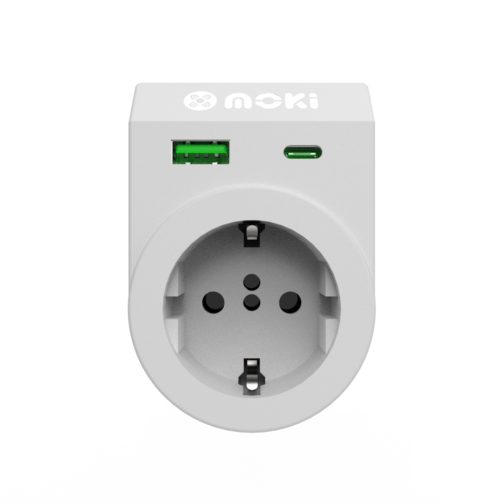 Moki Travel Power Adaptor Plus Inbound - EU to AU/NZ + PD20W Type-C ...