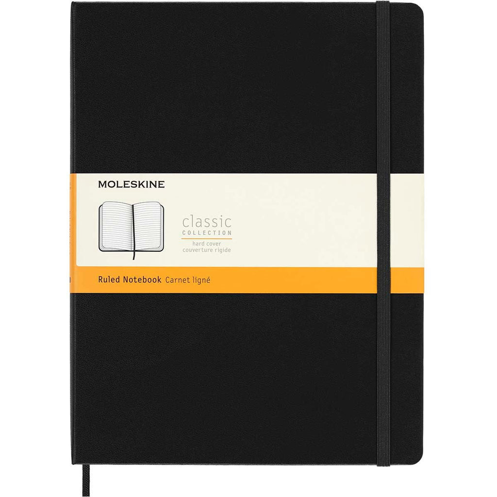 Moleskine Classic Notebook, 190mm x 250mm XL Size, Ruled, Hard Cover ...