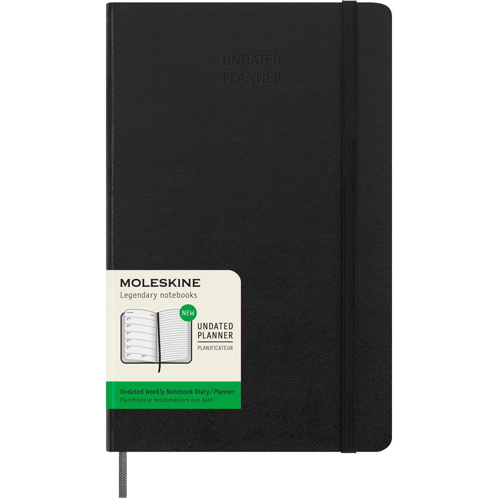 Moleskine Diary Undated Weekly + Notes, 130mm x 210mm Large Size Hard ...