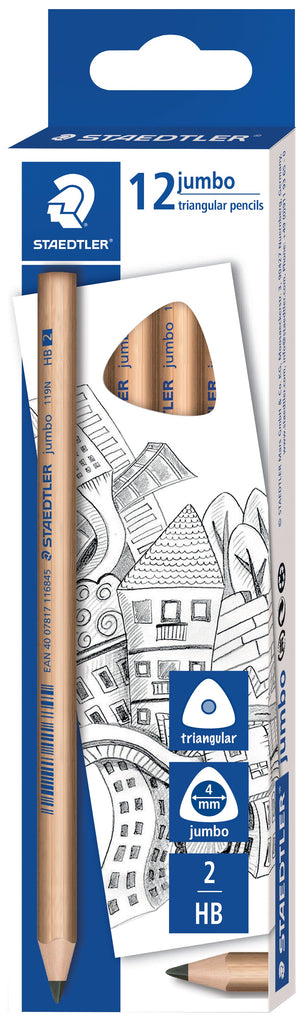 Staedtler Natural Jumbo Triangular Pencil HB x 72's pack | Newest ...