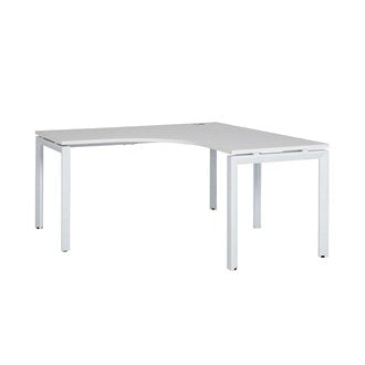 Novah Corner Desk 1800mm x 1800mm x 700mm - White frame / White top ...