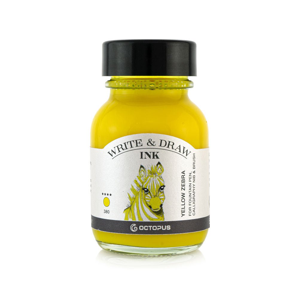 Octopus Fluids Write and Draw Ink 380 Yellow Zebra 50ml | Fountain Pen ...