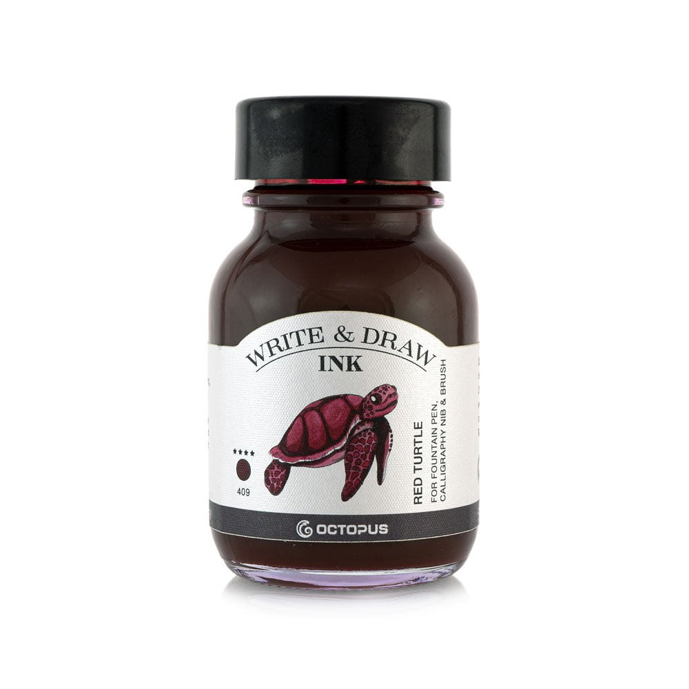 Octopus Fluids Write and Draw Ink 409 Red Turtle 50ml | Fountain Pen ...