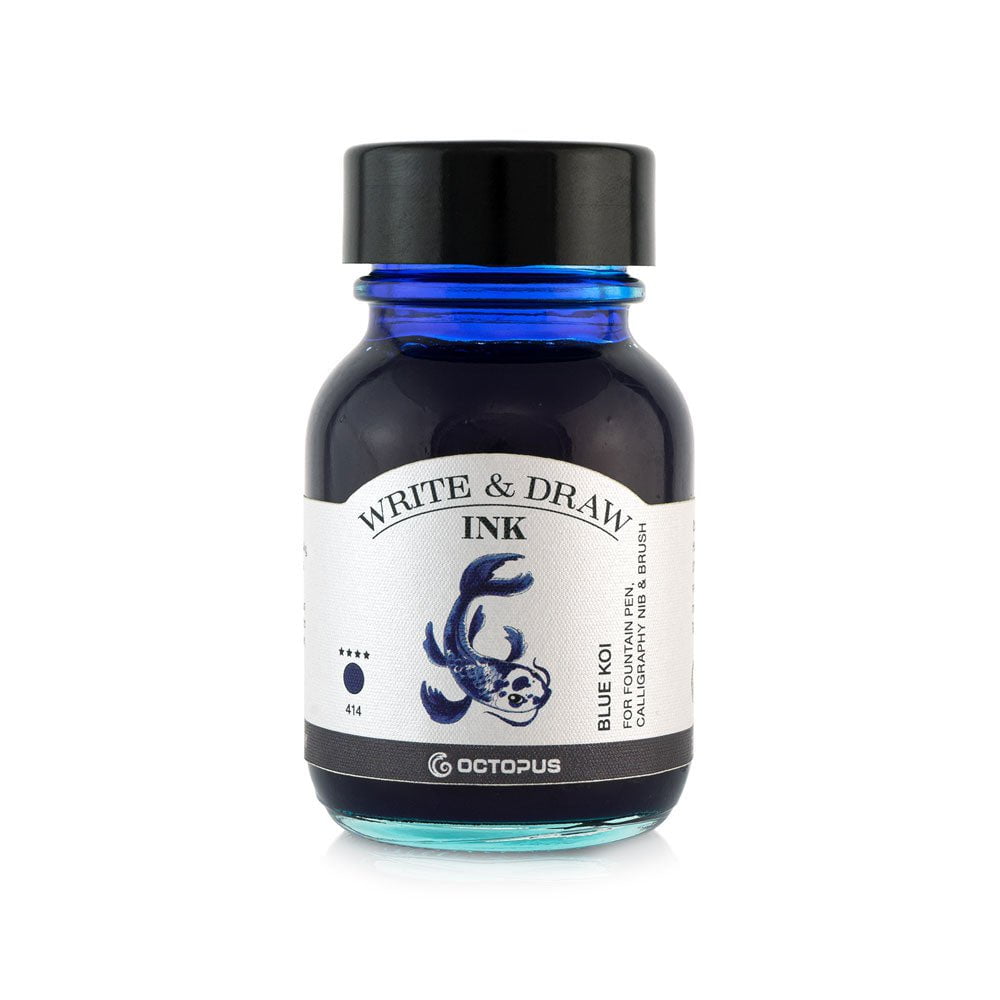 Octopus Fluids Write and Draw Ink 414 Blue Koi 50ml | Fountain Pen Inks ...