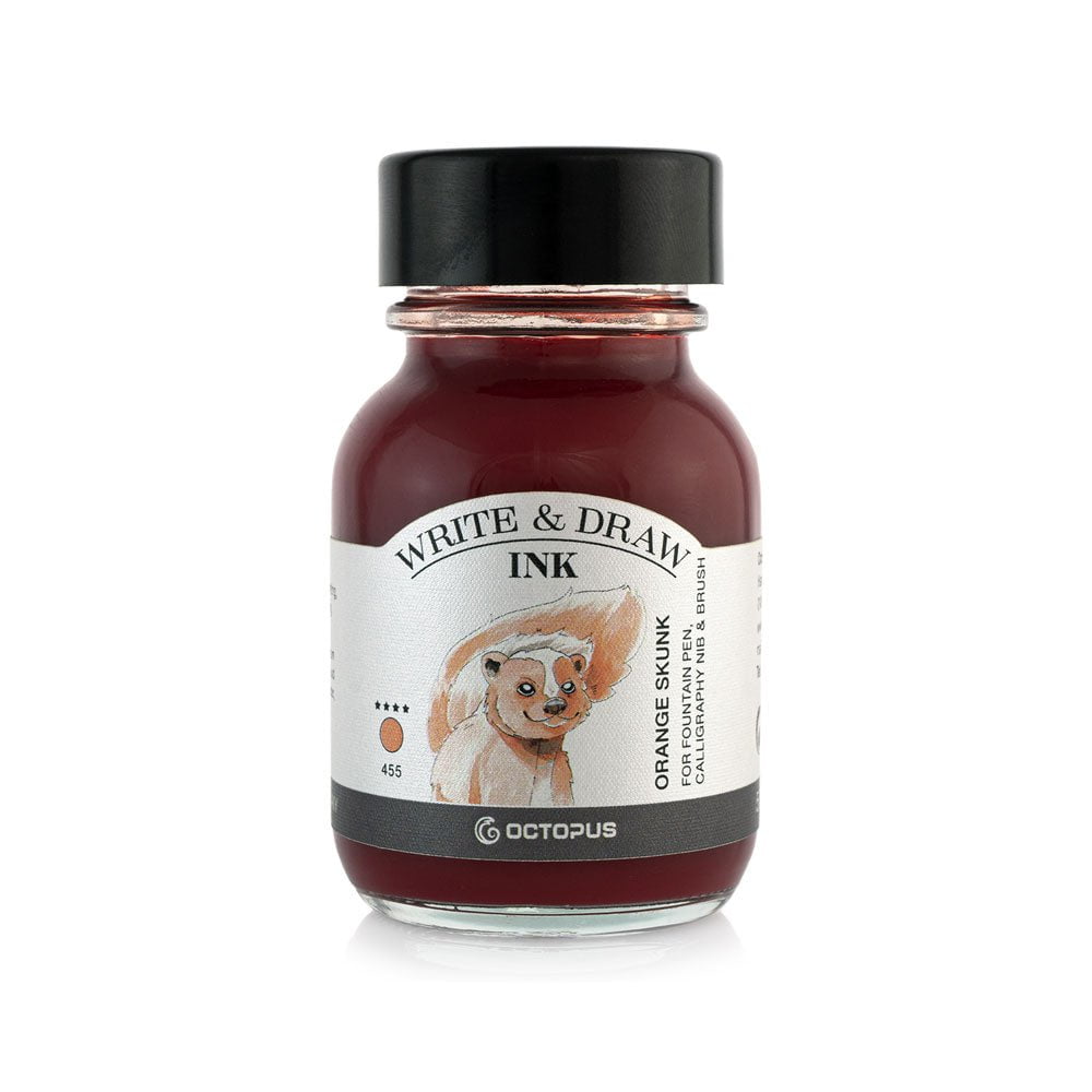 Octopus Fluids Write and Draw Ink 455 Orange Skunk 50ml | Fountain Pen ...