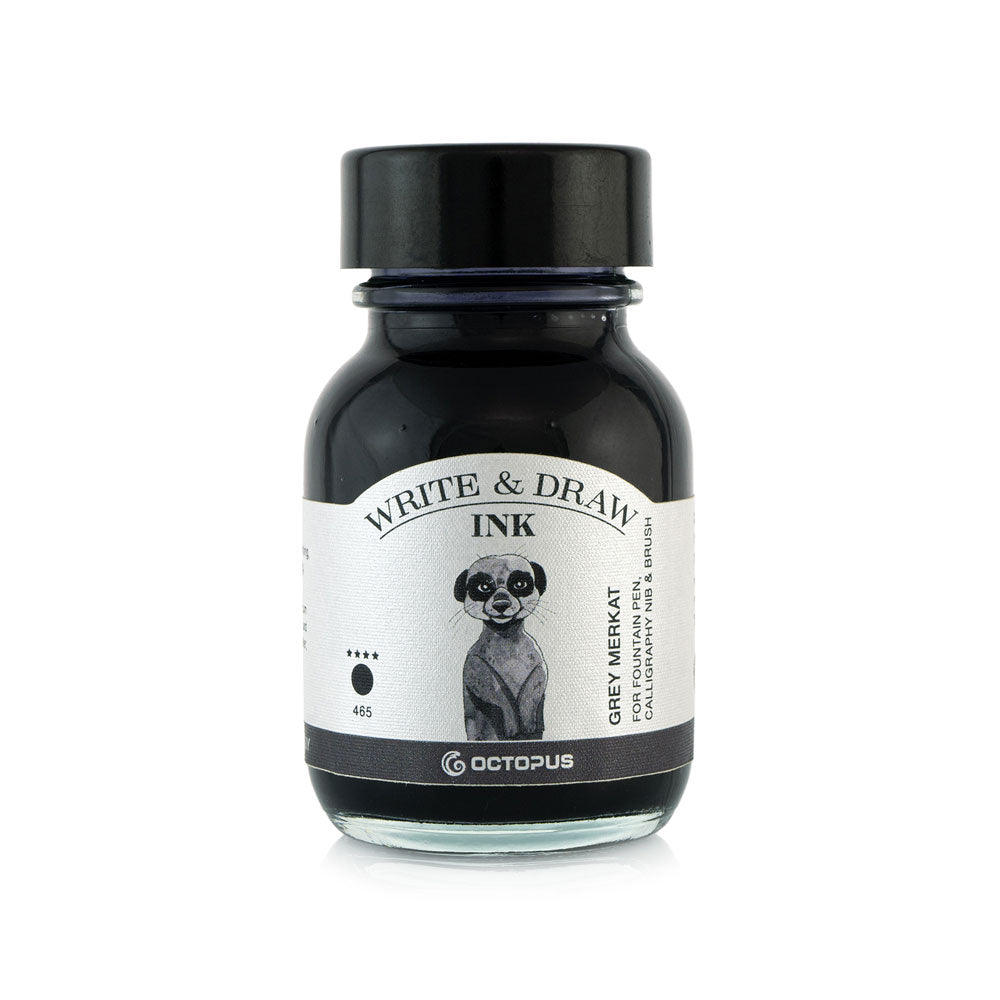 Octopus Fluids Write and Draw Ink 465 Grey Merkat 50ml | Fountain Pen ...