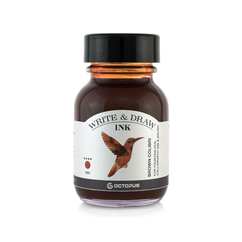 Octopus Fluids Write and Draw Ink 480 Brown Colibri 50ml | Fountain Pen ...