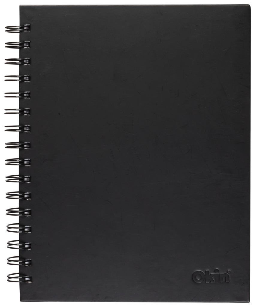 Okin A4 200 pages Hard Cover Spiral Bound Notebook - Black Cover x 3's ...