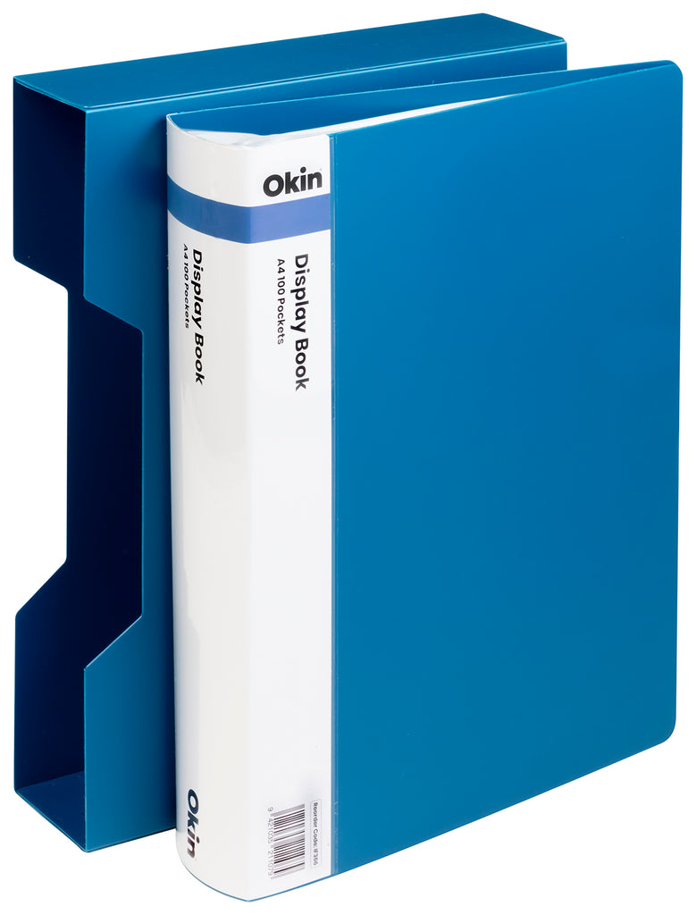 Okin A4 Display Book 100 pocket with Case Blue | Display Books ...
