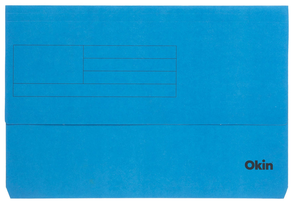 Okin Foolscap Document Wallet Blue | Document Wallets — Discount Office