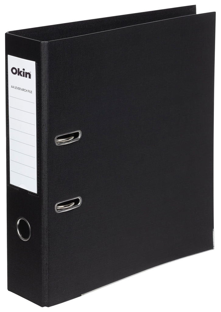Okin Lever Arch File A4 Linen Black | Files & Folders — Discount Office