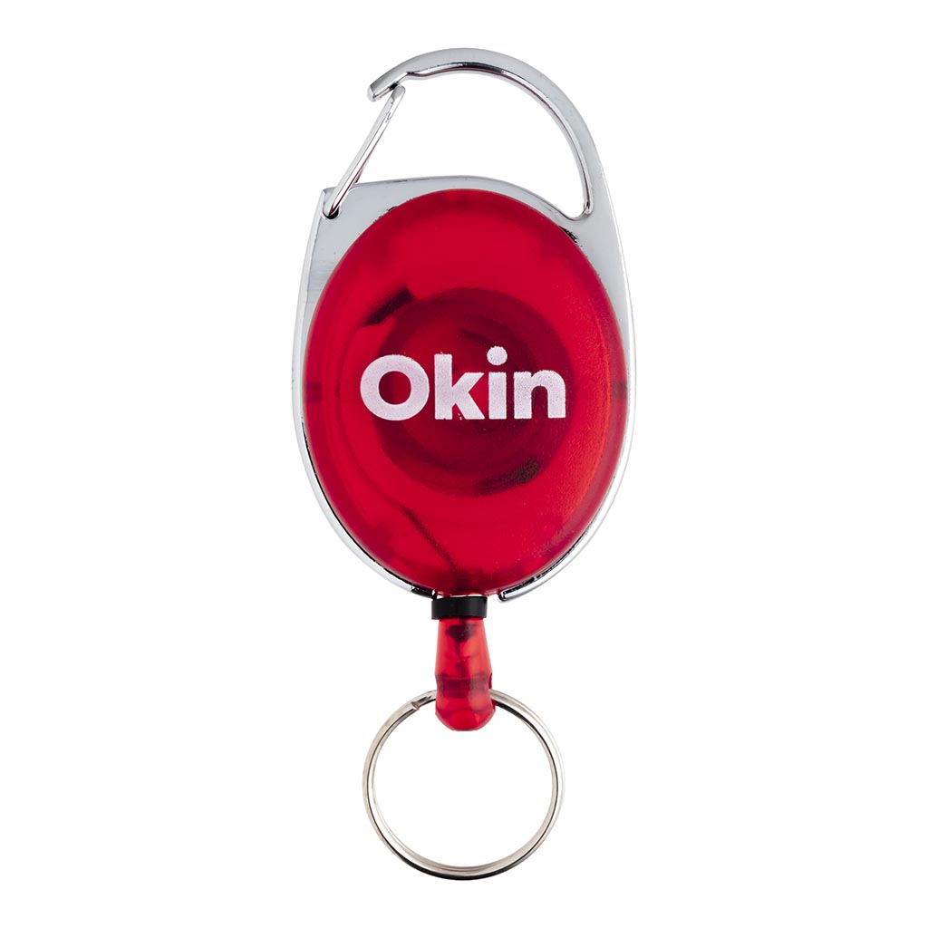 Okin Retractable Snap Lock Key and ID Card Holder - Red x pack of 50 ...