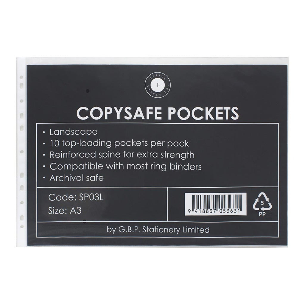 OSC A3 Landscape Copysafe Pockets, Pack of 10 | Copysafe Pockets ...