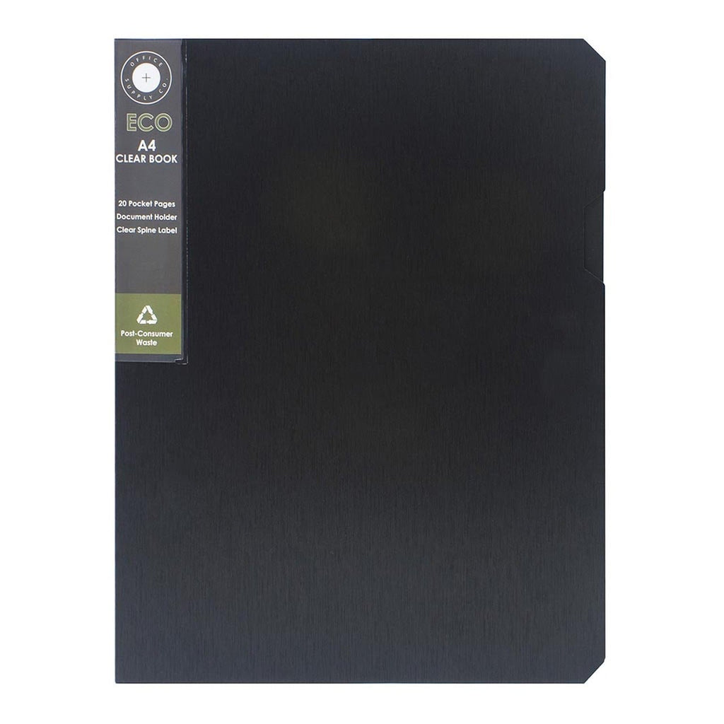 OSC A4 Eco Display Book 20 Pocket, Black Cover | Display Books ...