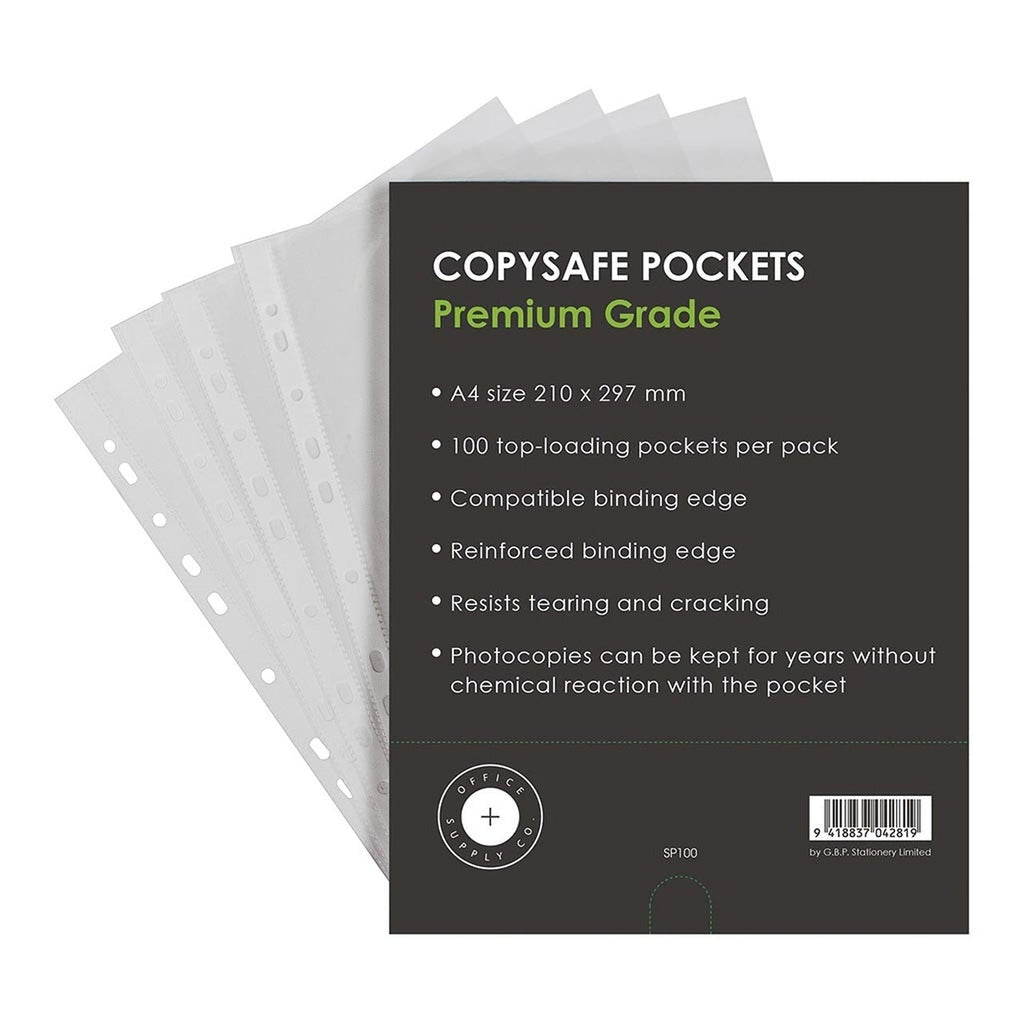 OSC Copysafe Pockets A4, Pack of 100 | Copysafe Pockets — Discount Office