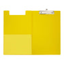 OSC Foolscap PVC Clipboard with Flap, Yellow | Clipboards — Discount Office