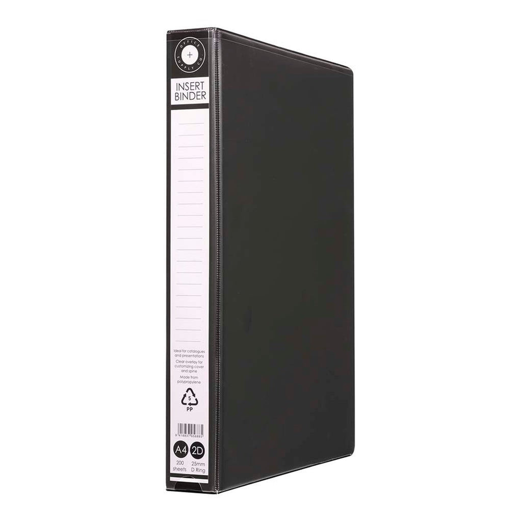 OSC Overlay Insert Cover A4 Ring Binder 2/25- Black | Files & Folders ...
