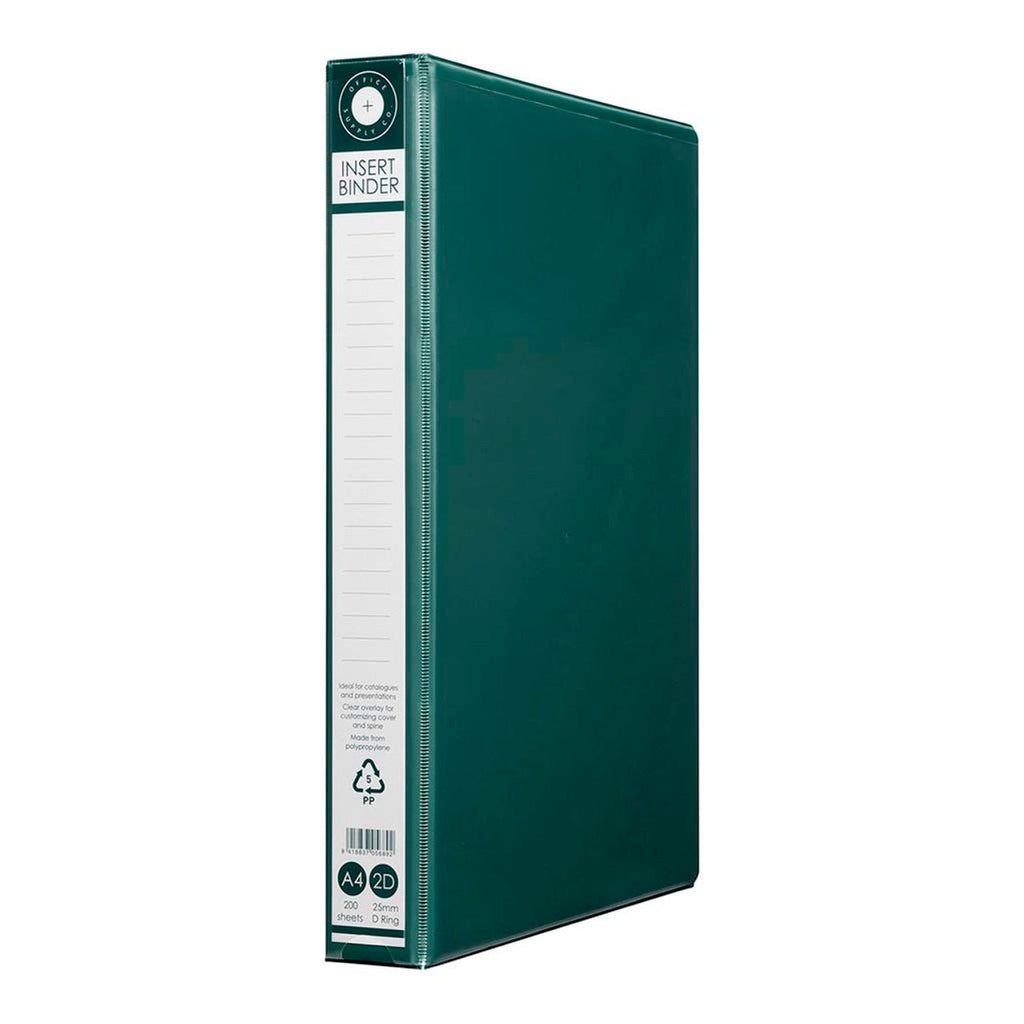 OSC Overlay Insert Cover A4 Ring Binder 2/25- Green | Files & Folders ...