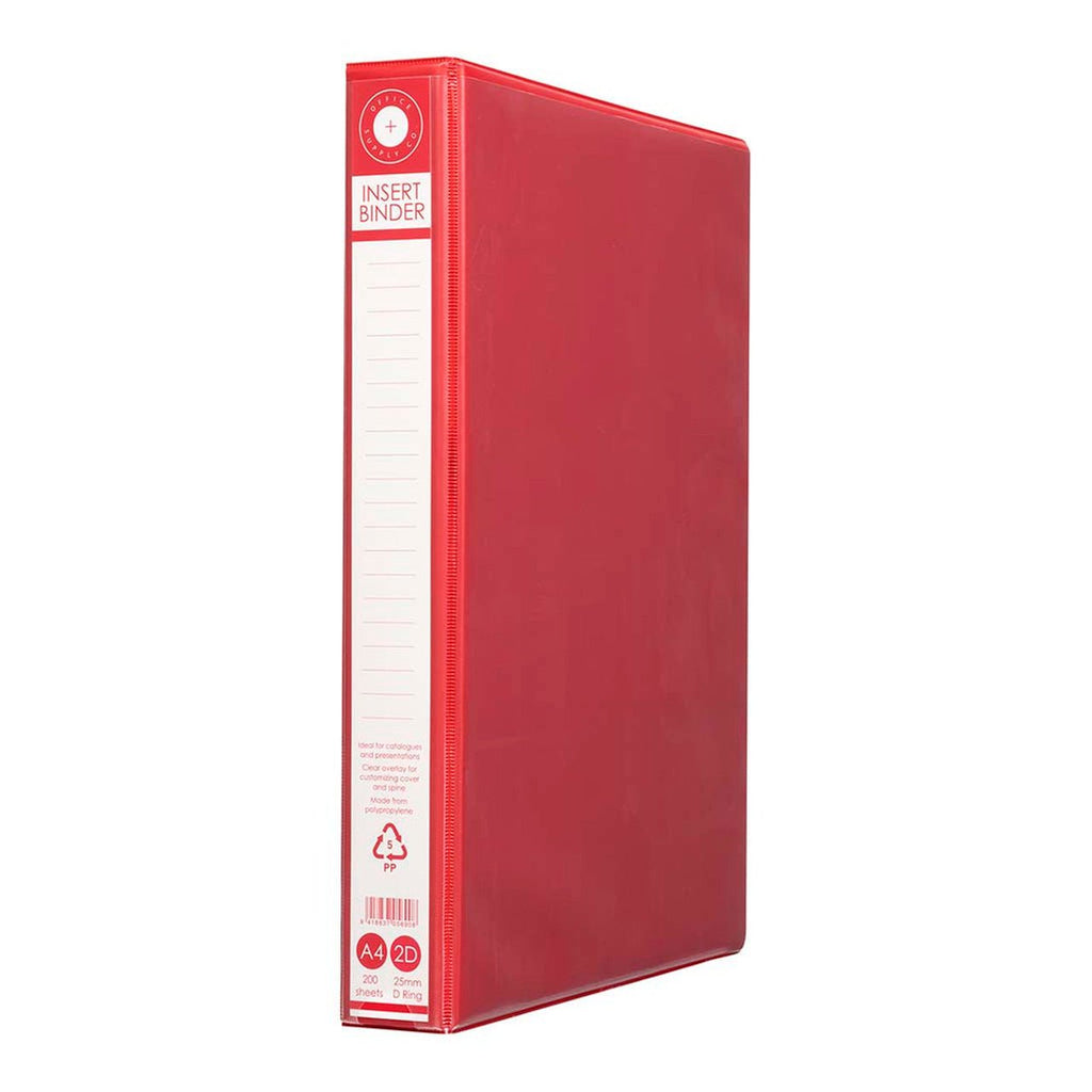 OSC Overlay Insert Cover A4 Ring Binder 2/25- Red | Files & Folders ...