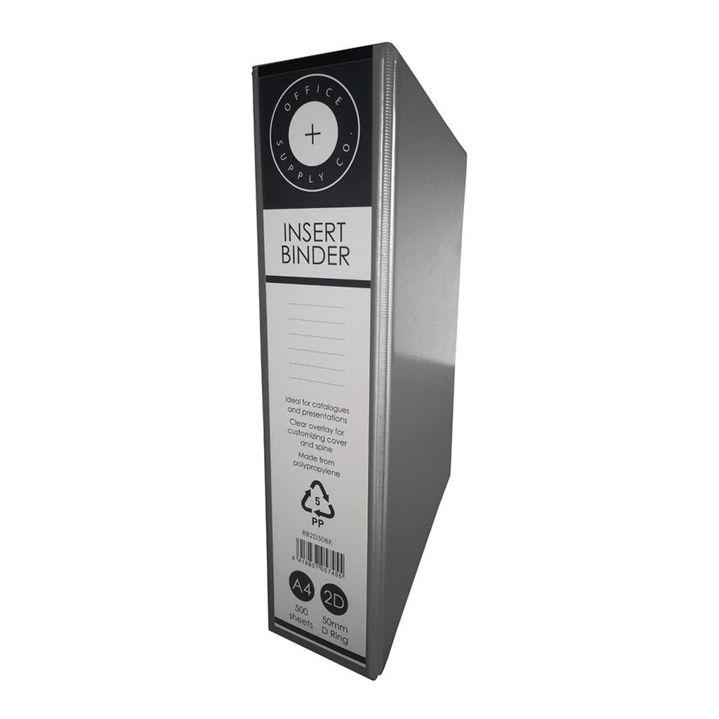 OSC Overlay Insert Cover A4 Ring Binder 2/50 - Black | Files & Folders ...