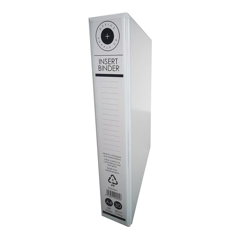 OSC Overlay Insert Cover A4 Ring Binder 3/38 - White | Files & Folders ...