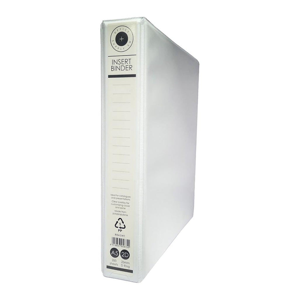 OSC Overlay Insert Cover A5 Ring Binder 2/25 - White | Files & Folders ...
