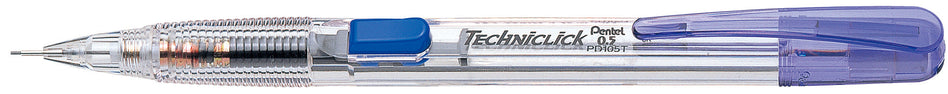 Pentel Techniclick Mechanical Pencil PD105T Clear Barrel 0.5mm Blue Cl ...