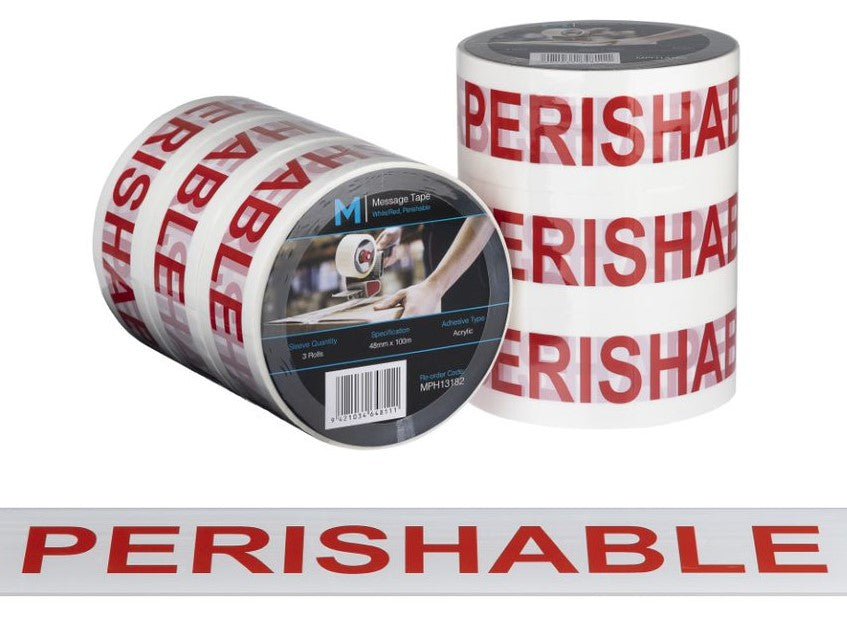 PERISHABLE Printed Tape 48mm x 100mt x 36 rolls Carton | Adhesives ...