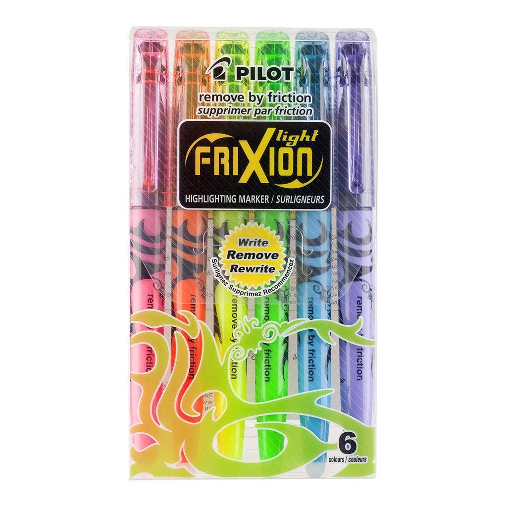 Pilot Frixion Light Erasable Highlighter 6's Pack (SW-FL-S6) | Erasable ...