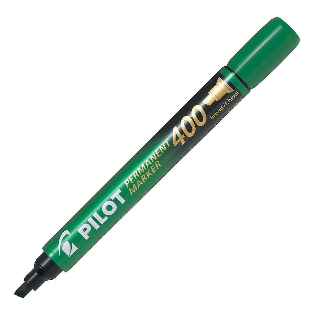Pilot Permanent Marker Chisel Tip Green (SCA-400-G) x 12's Pack ...