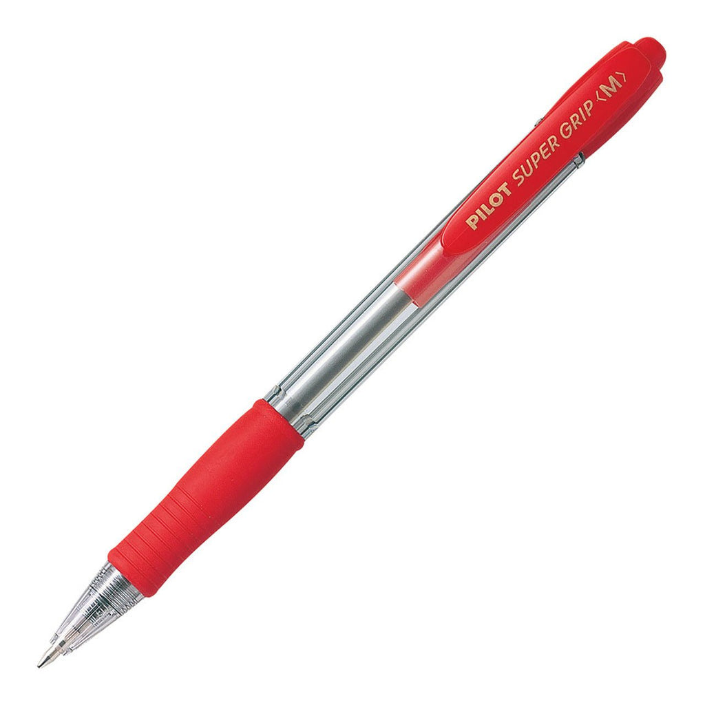 Pilot Super Grip Ballpoint Medium Red Pens (BPGP-10R-M-R-R) x 12's pac ...