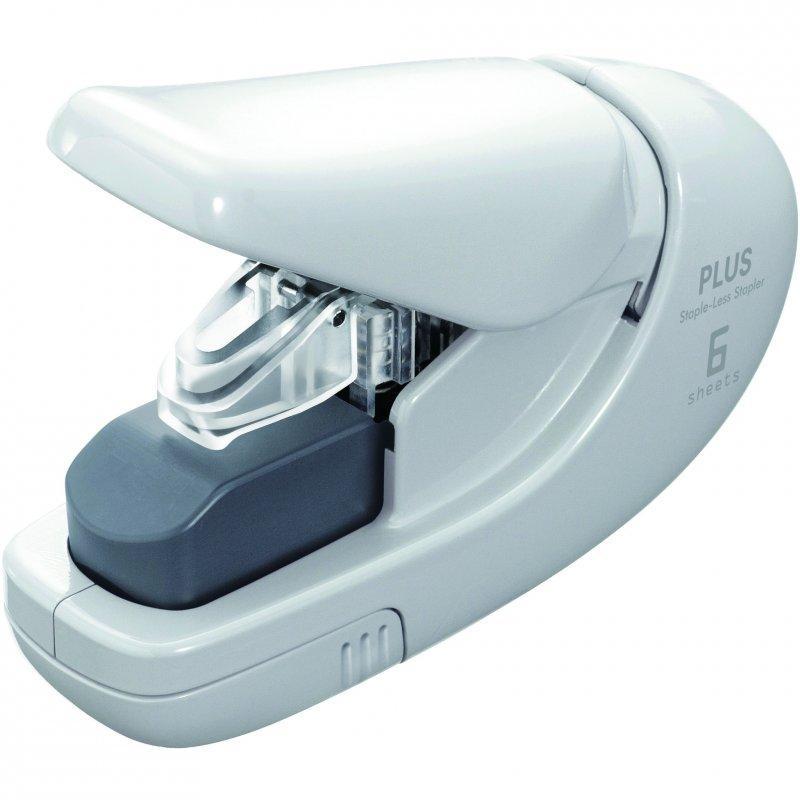Plus StapleLess Stapler, White, Environmentally Friendly | Desktop ...