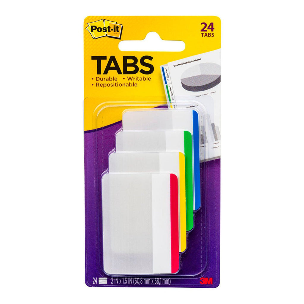 Post-it Filing Tabs Assorted Colours 50 x 38mm (686F-1) | Desktop ...