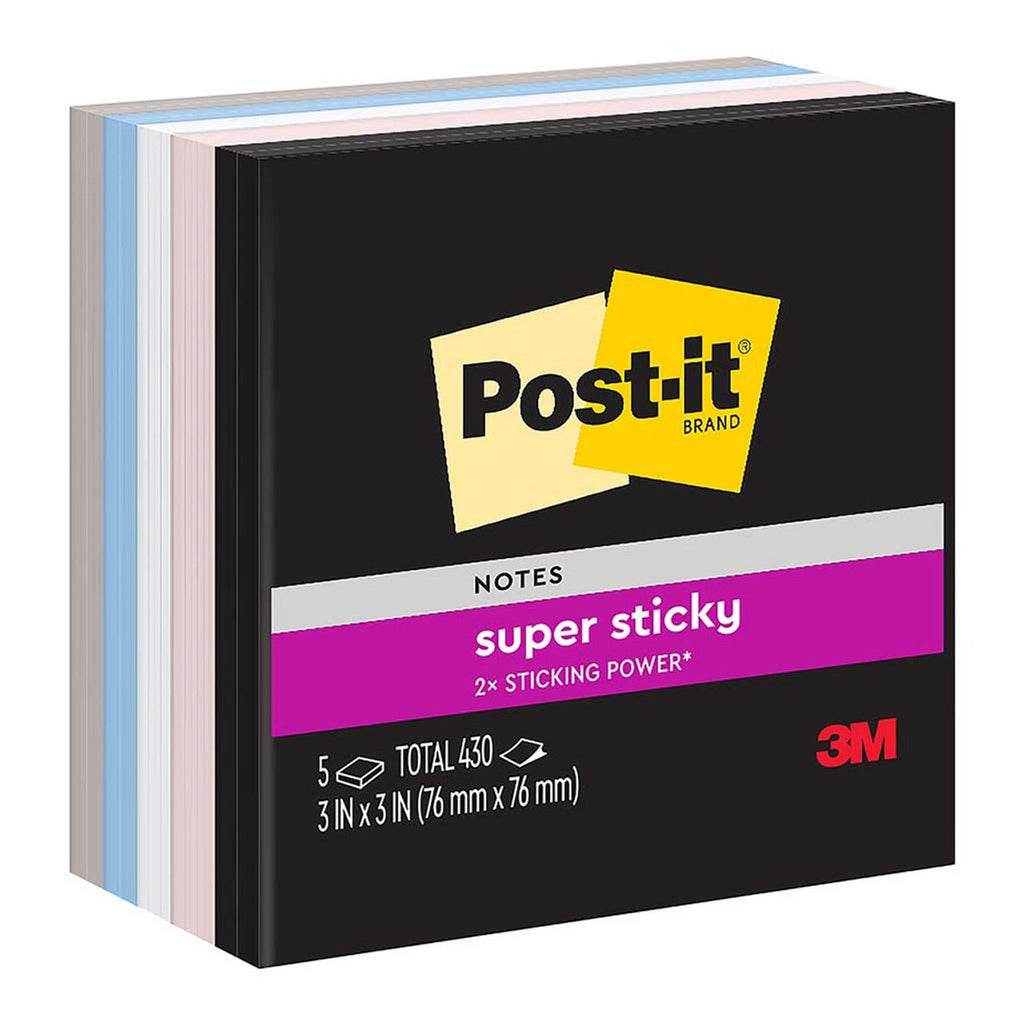 Post-it Super Sticky Notes 76mm x 76mm Simply Serene, Pack of 5 (654-5 ...