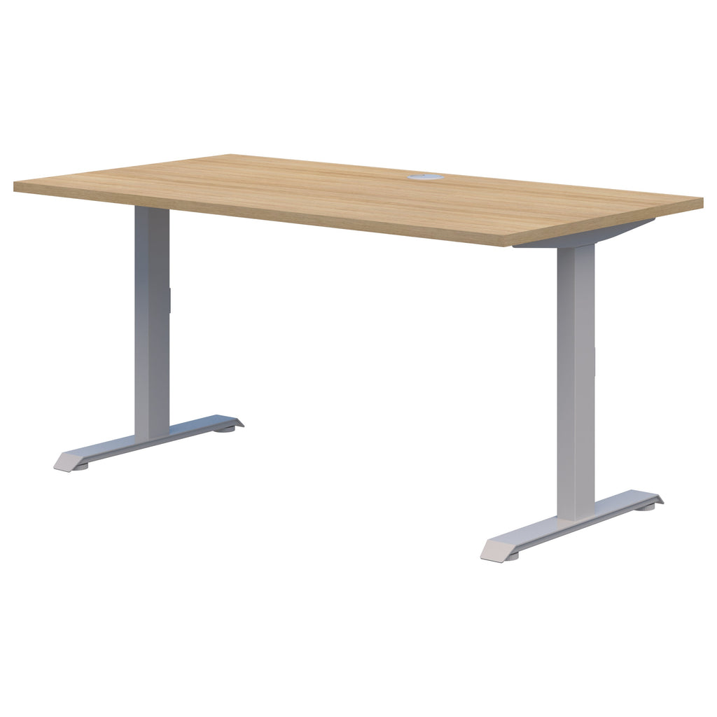 Rapid Fixed Height Desk, Classic Oak/Silver, 1800mm x 800mm | Accent ...